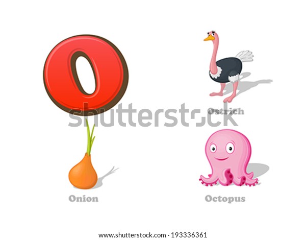 Abc Letter O Funny Kid Icons Stock Vector (Royalty Free) 193336361