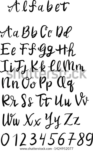 Abc Lettering Vector Calligraphic Latine On: vector de stock (libre de ...