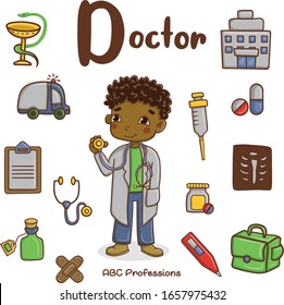 Abc Professions Alphabet Letter D Doctor Stock Vector (Royalty Free ...