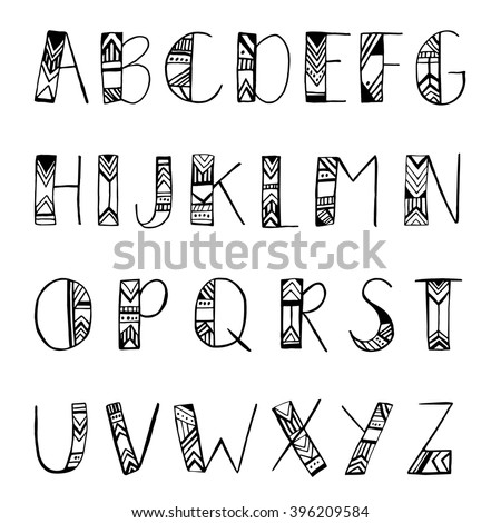 ABC Tribal Alphabet Vector Native American Image vectorielle de stock ...