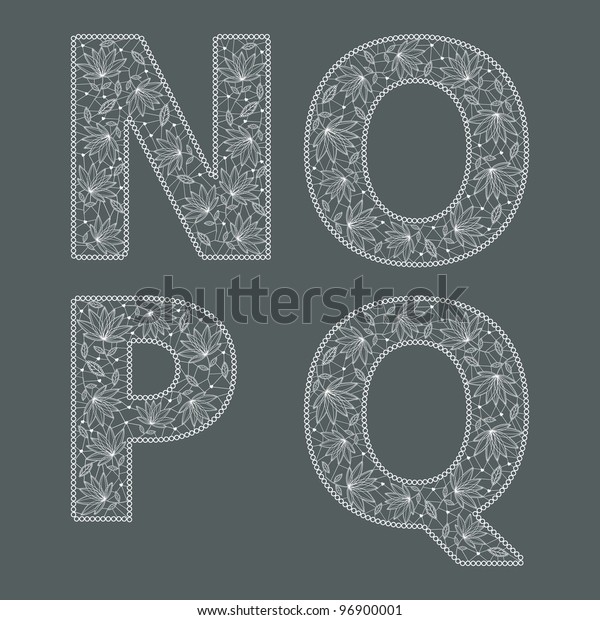 Abc Vector Set Lace Fonts: เวกเตอร์สต็อก (ปลอดค่าลิขสิทธิ์) 96900001 ...