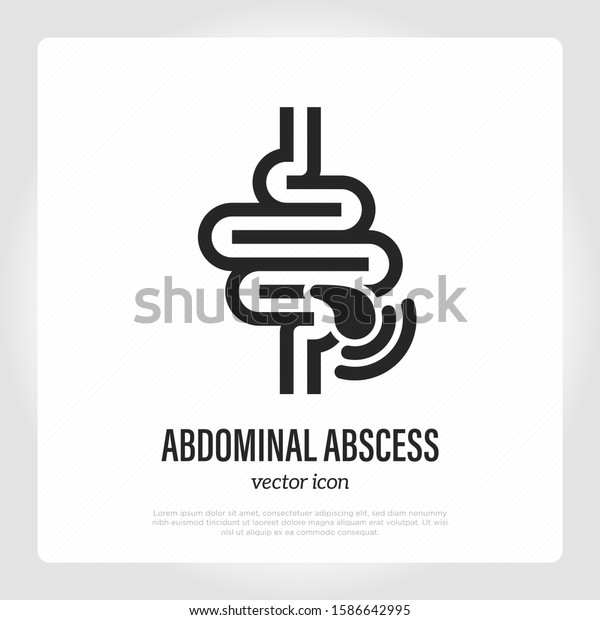 Abdominal Abscess Thin Line Icon Pocket Stock Vector (Royalty Free ...