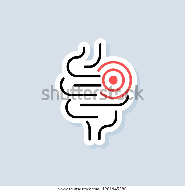 Abdominal Bloating Sticker Not Healthy Digestive Stock Vector (Royalty ...