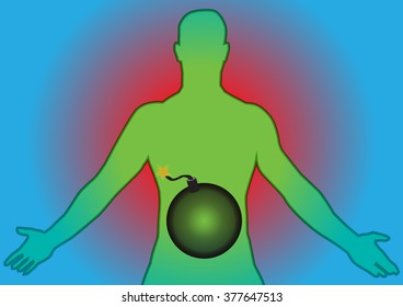 Abdominal Pain Illustration Stock Vector (Royalty Free) 377647513 ...