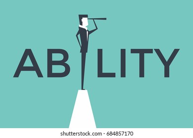 Vision Concept Vector Illustration Business Man Stock Vector (Royalty ...