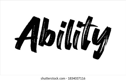Ability Typography Hand Drawn Brush Lettering Stock Vector (Royalty ...