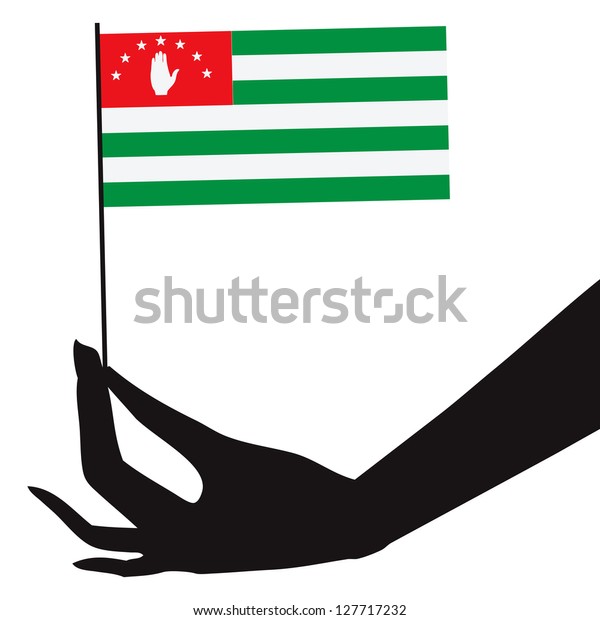 Abkhazia Flag His Hand Vector Illustration Stock Vector (Royalty Free ...