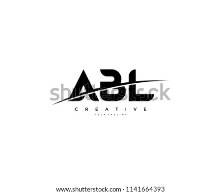 ABL Swoosh Cut Logo Design Stock Vector (Royalty Free) 1141664393 ...