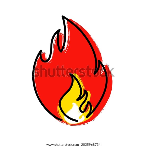 Ablaze Cartoon Fire Flame Pictogram Fire Stock Vector (Royalty Free ...
