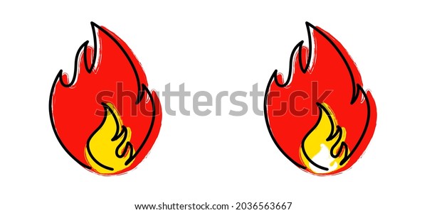 Ablaze Cartoon Fire Flame Pictogram Fire Stock Vector (Royalty Free ...