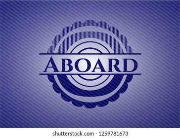 Aboard Emblem Denim High Quality Background Stock Vector (Royalty Free ...