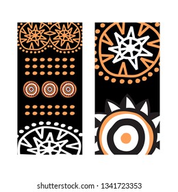 Aboriginal Art Background Template Traditional Style Stock Vector ...