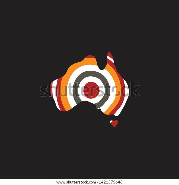 Aboriginal Art Logo Design Australia Map Stock Vector (Royalty Free ...