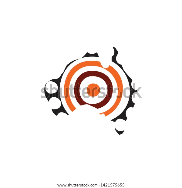 Aboriginal Art Logo Design Australia Map Stock Vector (Royalty Free ...