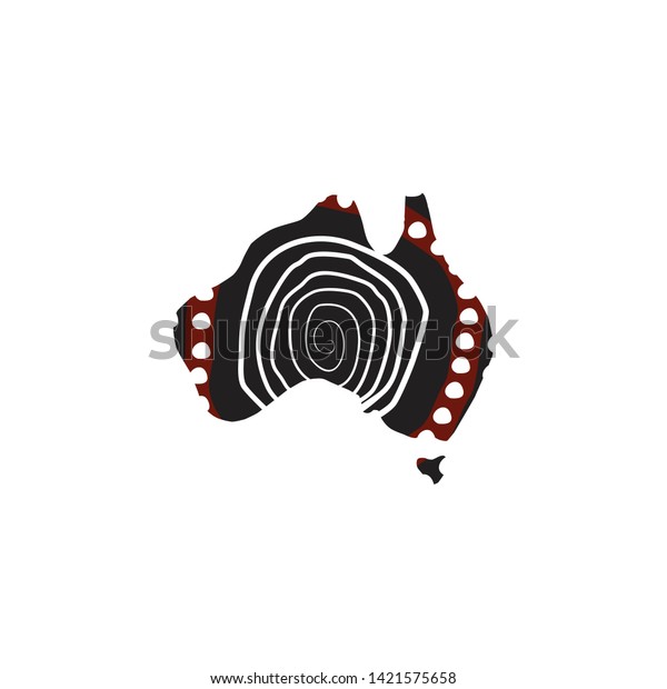 Aboriginal Art Logo Design Australia Map: เวกเตอร์สต็อก (ปลอดค่า ...