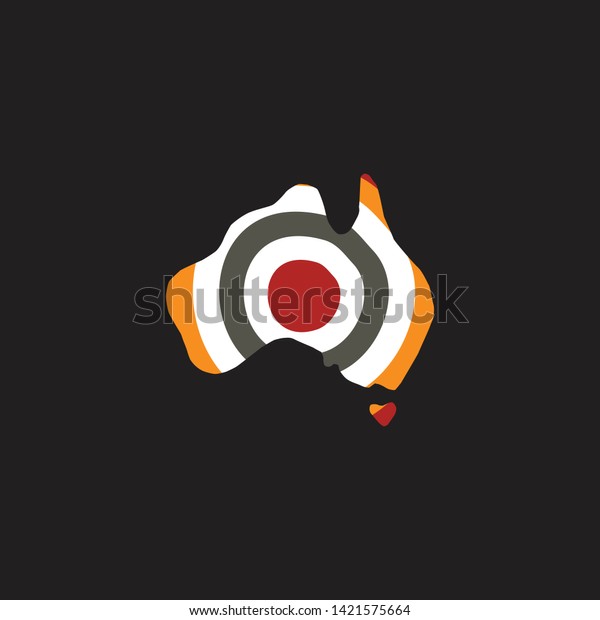 Aboriginal Art Logo Design Australia Map Stock Vector (Royalty Free ...