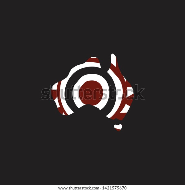 Aboriginal Art Logo Design Australia Map Stock Vector (Royalty Free ...