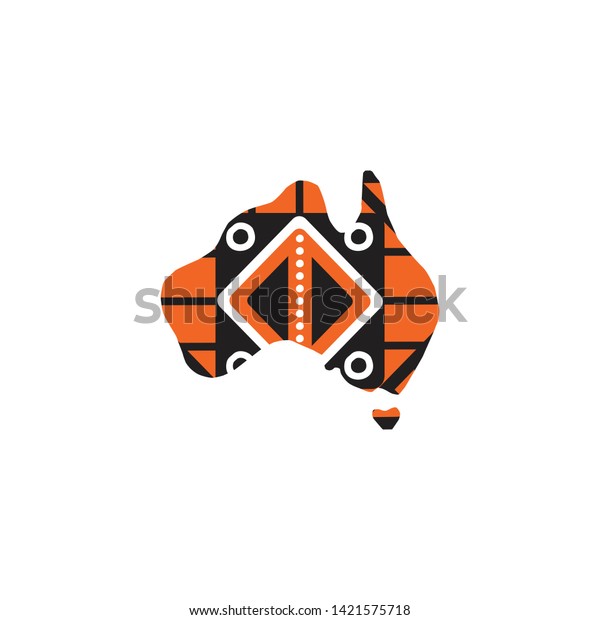 Aboriginal Art Logo Design Australia Map: เวกเตอร์สต็อก (ปลอดค่า ...