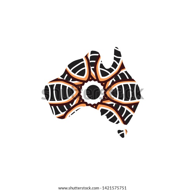 Aboriginal Art Logo Design Australia Map Stock Vector (Royalty Free ...