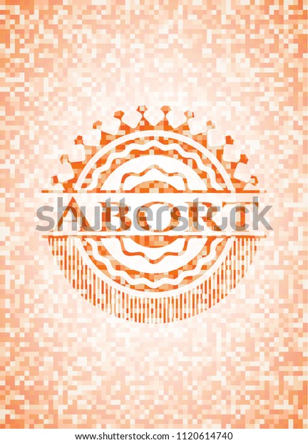Abort Abstract Emblem Orange Mosaic Background Stock Vector (Royalty ...