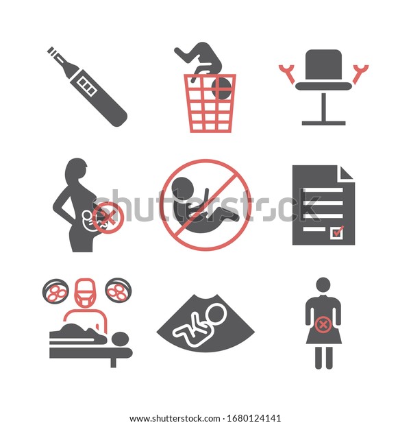 Abortion Icons Set Vector Signs Web Stock Vector (Royalty Free ...