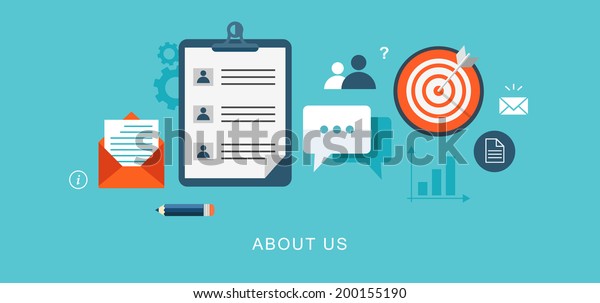 About Us Page Flat Illustration Eps10 Stock Vector (Royalty Free ...