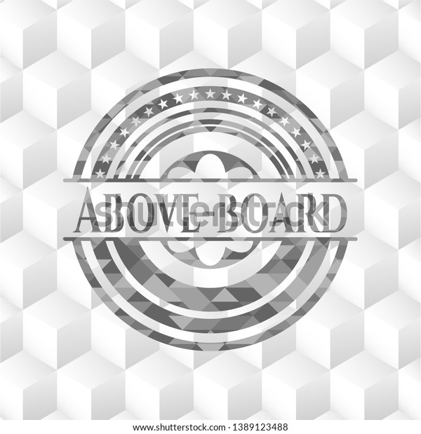 Aboveboard Grey Emblem Cube White Background Stock Vector (Royalty Free ...