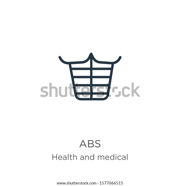 Abs Icon Thin Linear Abs Outline Stock Vector (Royalty Free) 1577066515 ...