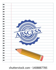 Abscess Emblem Draw Pen Effect Blue Stock Vector (Royalty Free ...
