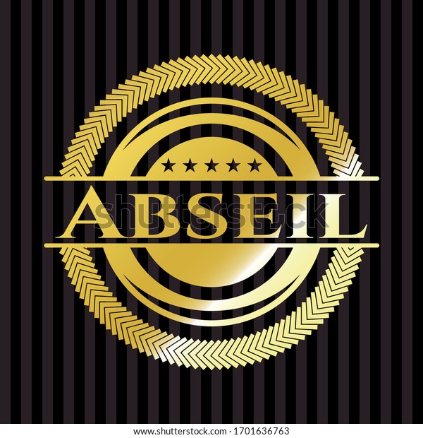 Abseil Golden Badge Emblem Vector Illustration Stock Vector (Royalty ...