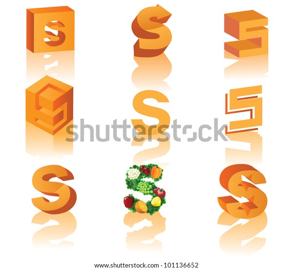 Abstract 3d Alphabet Letter S Cube Stock Vector (Royalty Free ...