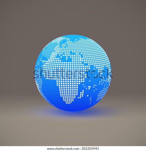 Abstract 3d Blue Earth Sphere Design Stock Vector (Royalty Free ...