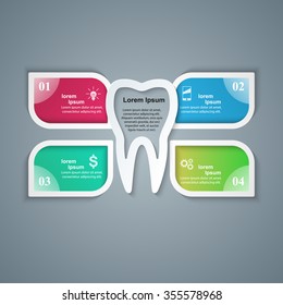 Abstract 3d Digital Illustration Infographic Tooth Stock Vector ...
