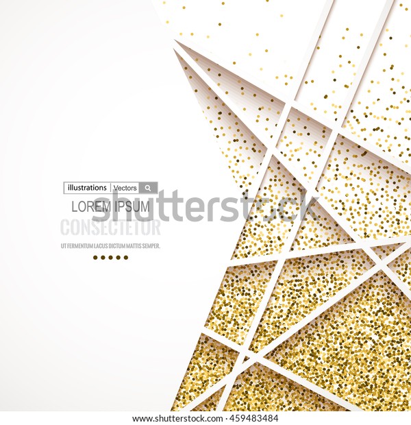 Abstract 3d Geometric Gold Backgroundgold Banner Stock Vector (Royalty ...