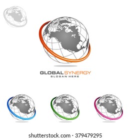 Abstract 3d Global Logo Modern Sphere Stock Vector (Royalty Free ...
