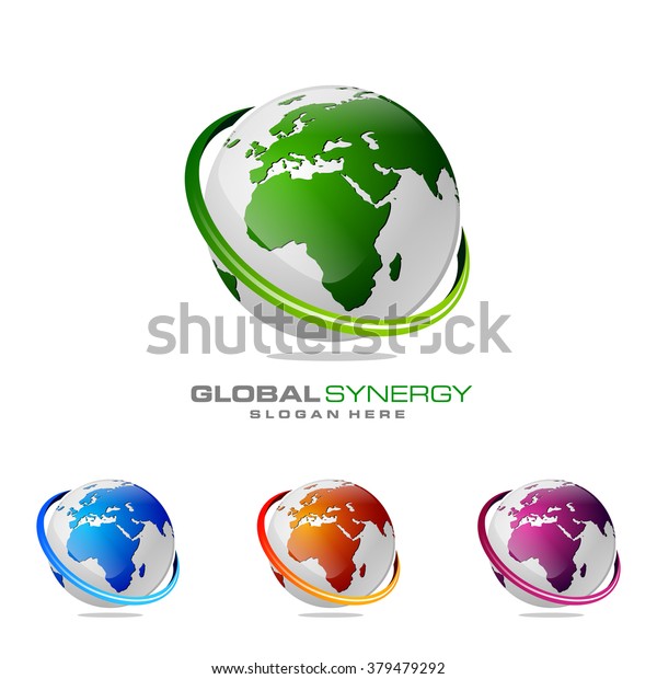 Abstract 3d Global Logo Modern Ring Stock Vector (Royalty Free) 379479292