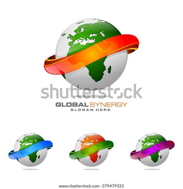 Abstract 3d Global Logo Modern Ring Stock Vector (Royalty Free ...