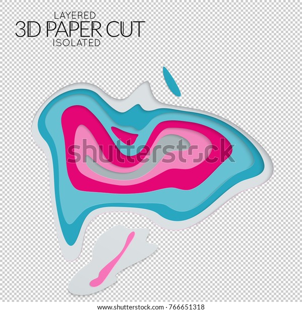 Abstract 3d Paper Cut Art Shape Stock Vector (Royalty Free) 766651318 ...