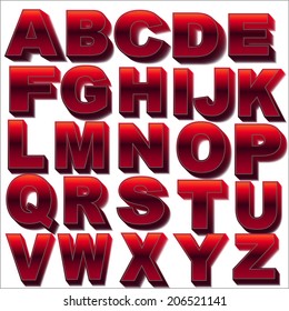 Abstract 3d Red Alphabet Vector Stock Vector (Royalty Free) 206521141 ...
