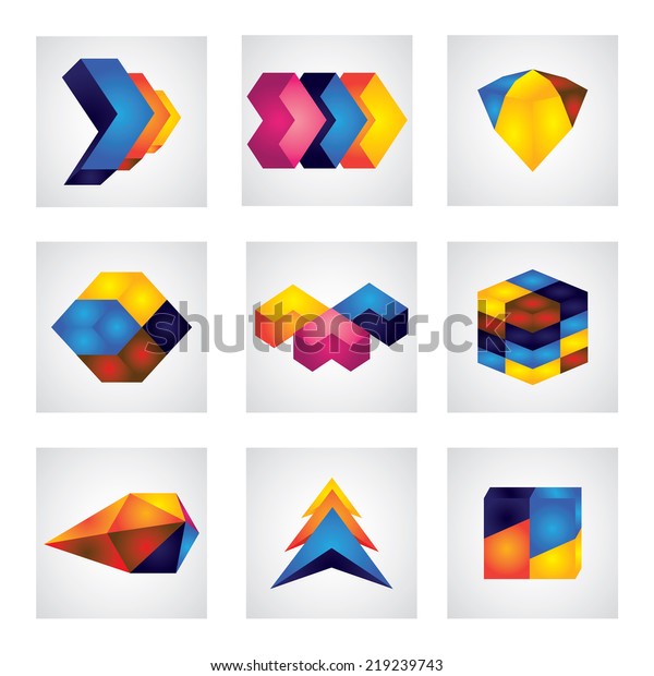 Abstract 3d Squares Arrows Cube Element Stock Vector (Royalty Free ...