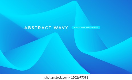 Abstract 3d Wavy Modern Widescreen Background Stock Vector (Royalty ...