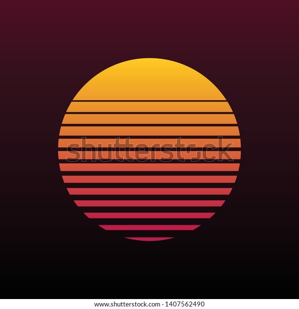 Abstract 80s Retro Background Sun Illustration Stock Vector (Royalty ...