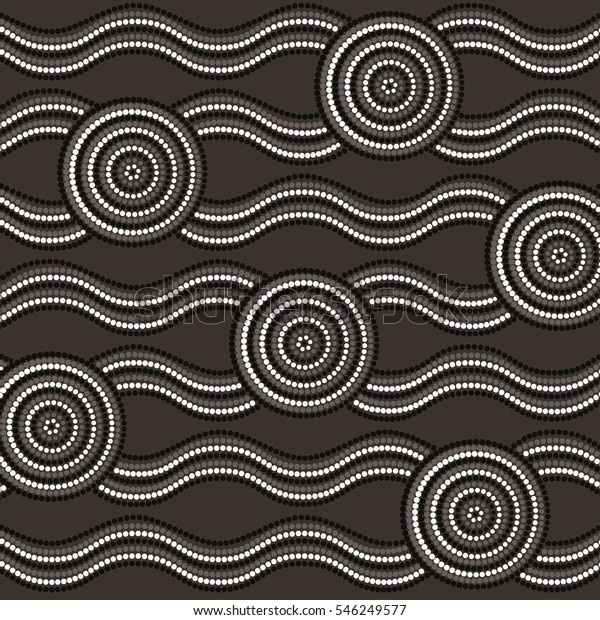 Abstract Aboriginal Dot Painting Vector Format Stock Vector (Royalty ...