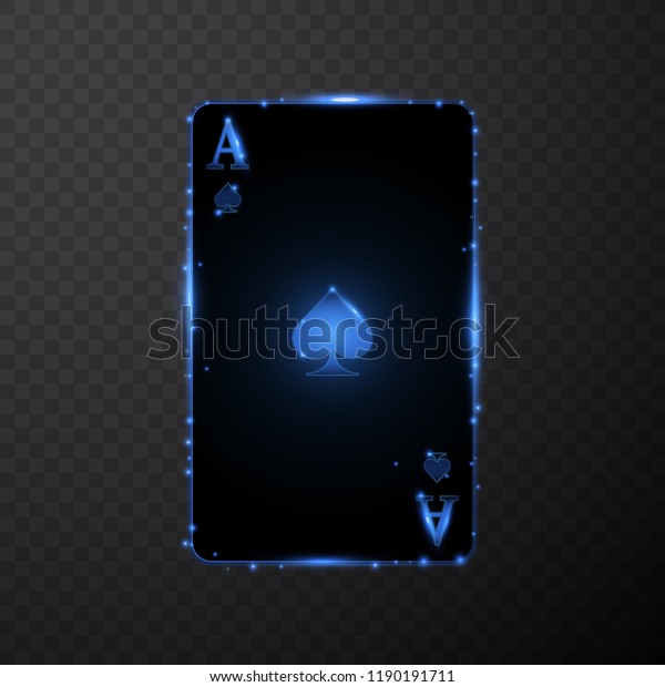 Abstract Ace Card Blue Glowing Effect Stock Vector (Royalty Free ...