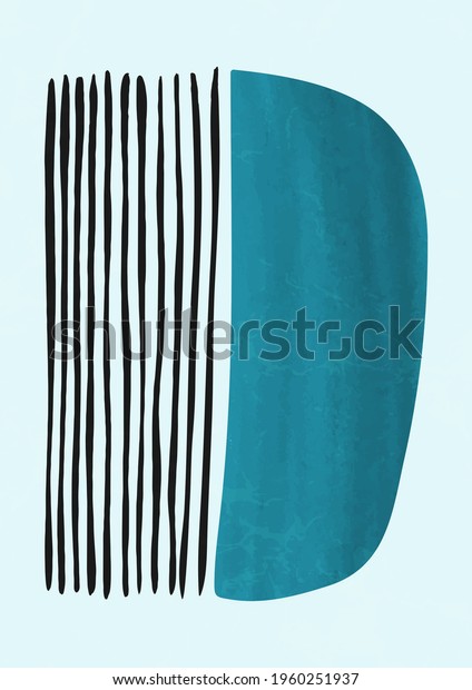 Abstract Aesthetic Mid Century Modern Shape Stock Vector Royalty Free