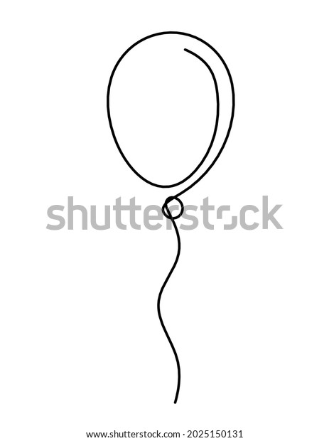 Abstract Air Balloon Line Drawing On Stock Vector (Royalty Free ...