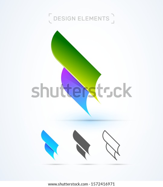 Abstract Aircraft Wing Logo Icon Set Stock Vector (Royalty Free ...