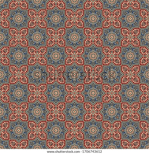 Abstract Ajrak Geometric Print Background Pattern Stock Vector (Royalty ...