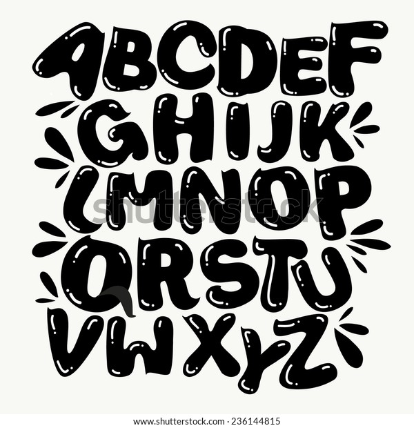 Abstract Alphabet Black Bubble Stock Vector (Royalty Free) 236144815