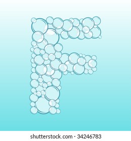 Abstract Alphabet Water Bubbles Letter F Stock Vector (Royalty Free ...